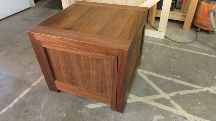 walnut storage chest to double as end table • Austin Joinery • Austin TX
